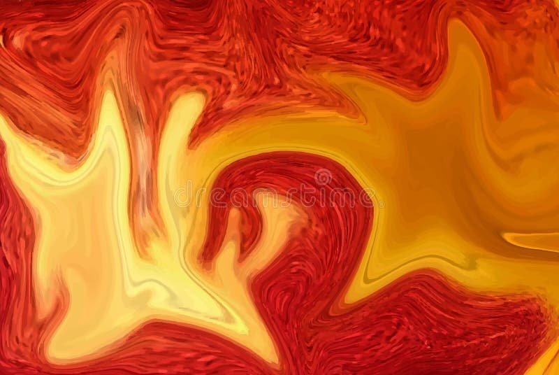 Fluid Flow Orange Yellow Wavy Abstract Background Stock Vector ...