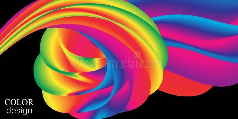 Fluid Flow. Rainbow Background. Summer Poster. Stock Vector ...