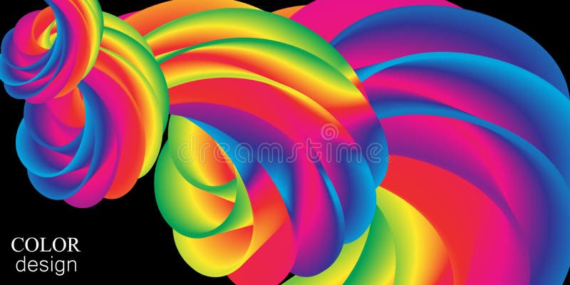 Fluid Flow. Rainbow Background. Summer Poster. Stock Vector ...