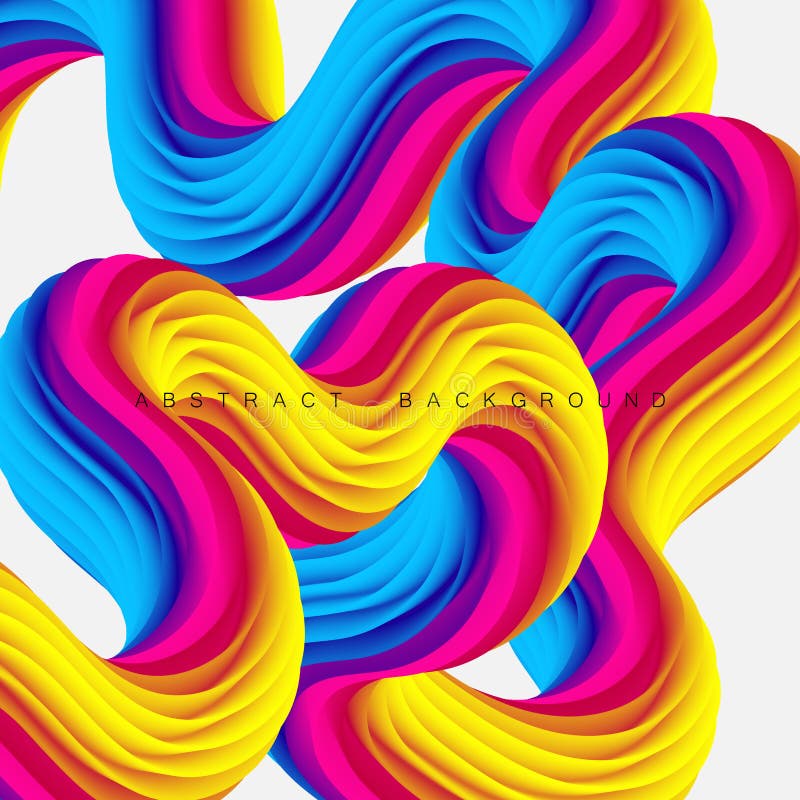 Fluid Flow Wave Abstract. Futuristic Composition. Liquid Shapes ...