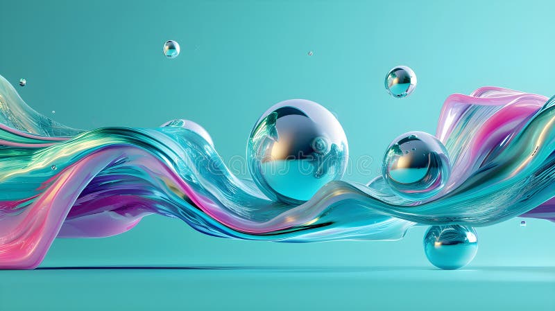 Fluid Flowing Forms on Blue Background. Artistic Design Stock ...