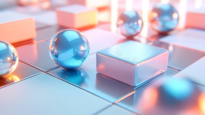 A Fluid Form 3D Chrome Neon Shape with a Liquid Metallic Appearance ...