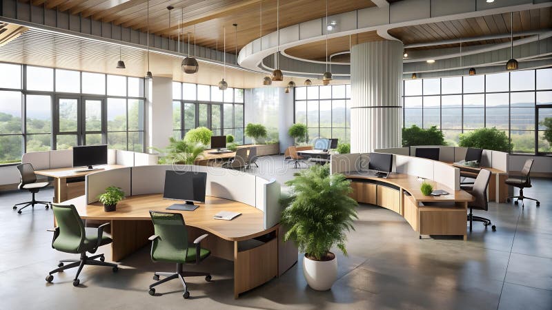 Fluid a Dynamic Open Floor Plan Office Where Walls Become Flowing Lines ...