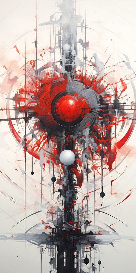 Fluid Forms: Exploring the Chaotic Beauty of Red and White Spher Stock ...