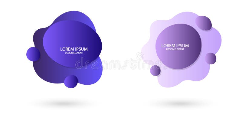 Fluid Frame Isolated on White Background. Set of Abstract Liquid Shapes ...