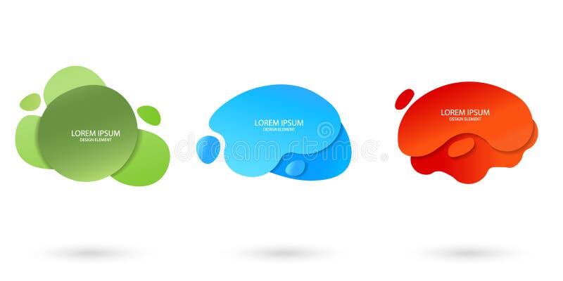 Fluid Frame Isolated on White Background. Set of Abstract Liquid Shapes ...