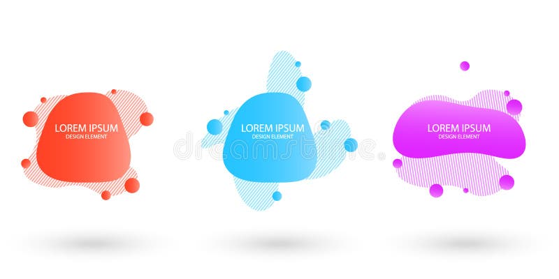 Fluid Frame Isolated on White Background. Set of Abstract Liquid Shapes ...