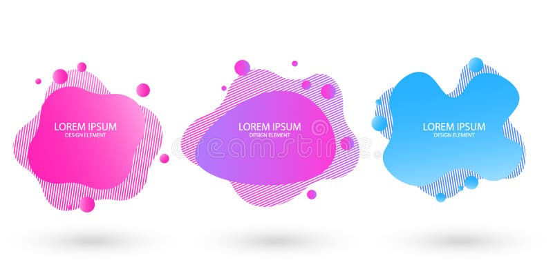 Fluid Frame Isolated on White Background. Set of Abstract Liquid Shapes ...