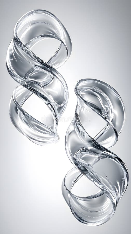 Fluid Glass Sculptures Showcasing Elegant Curves Stock Illustration ...