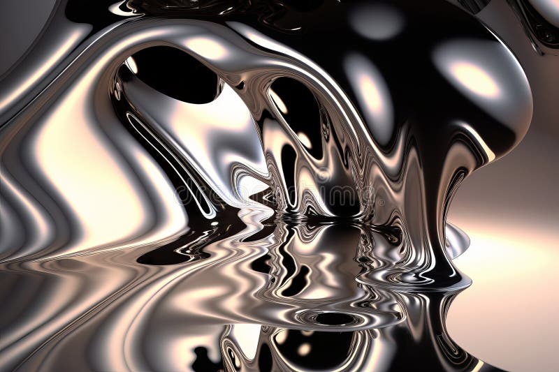 Fluid Glossy Chrome Mirror Water Effect Background Backdrop Texture ...