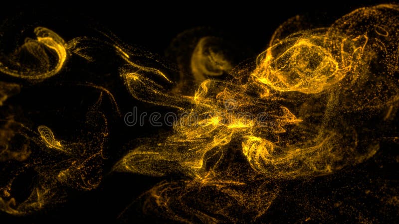 Fluid Gold Color Particles Flowing Beautiful with Depth of Field ... Fluid Gold Color Particles Flowing Beautiful with Depth of Field ...