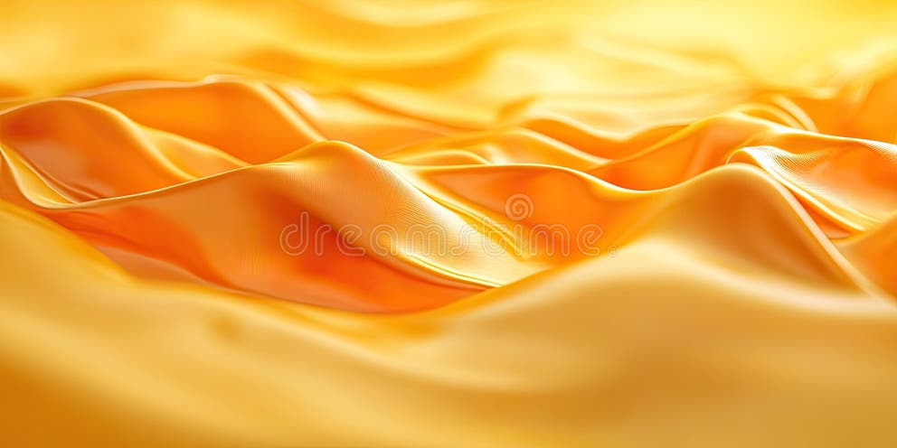 Fluid Gold: a Dynamic Abstract of Wavy Yellow Forms Stock Illustration ...