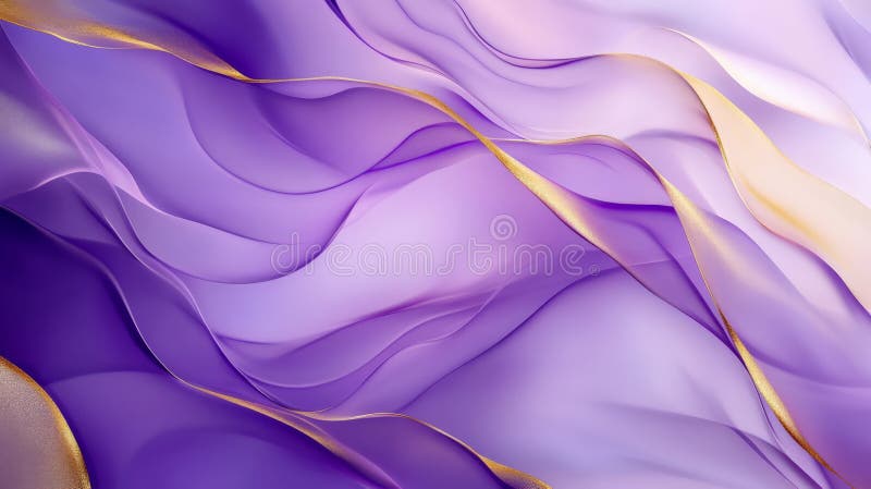 A Fluid Gradient of Purple and Gold Flows Across the Frame, with Soft ...