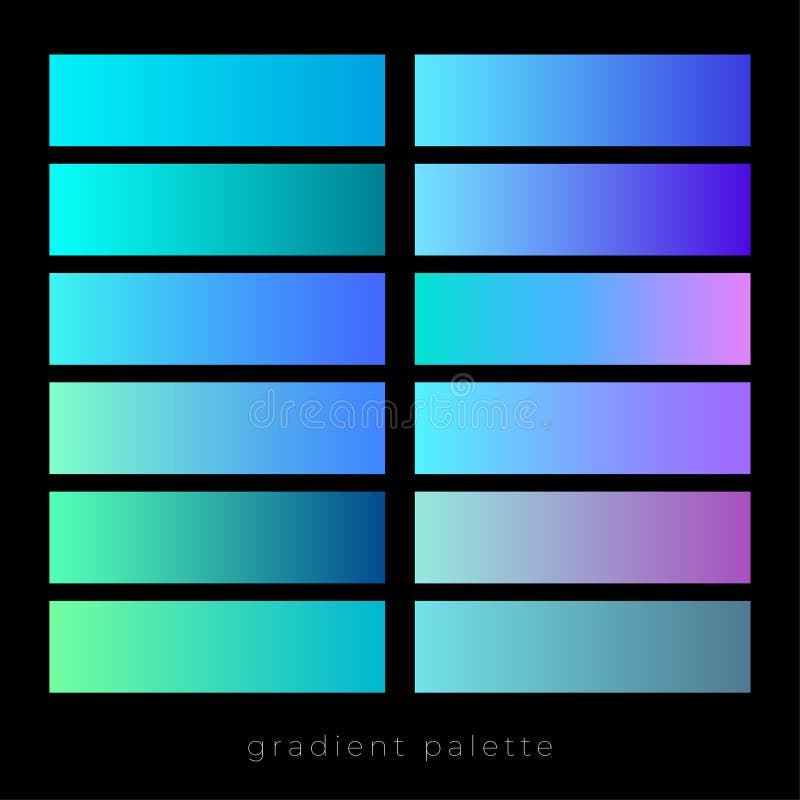 Gradient Palette. Blue-green Cool Spectrum. Fluid Gradients, Color ...