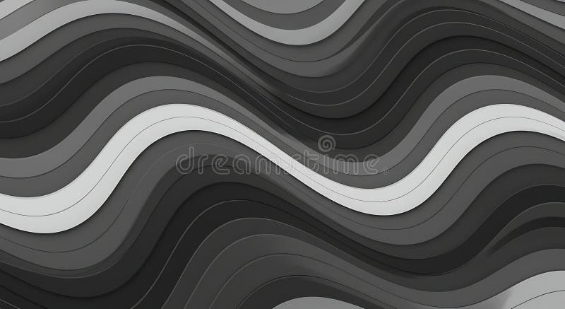 Grayscale Wave Abstract: Elegant Curving Lines in Monochromatic Design ...