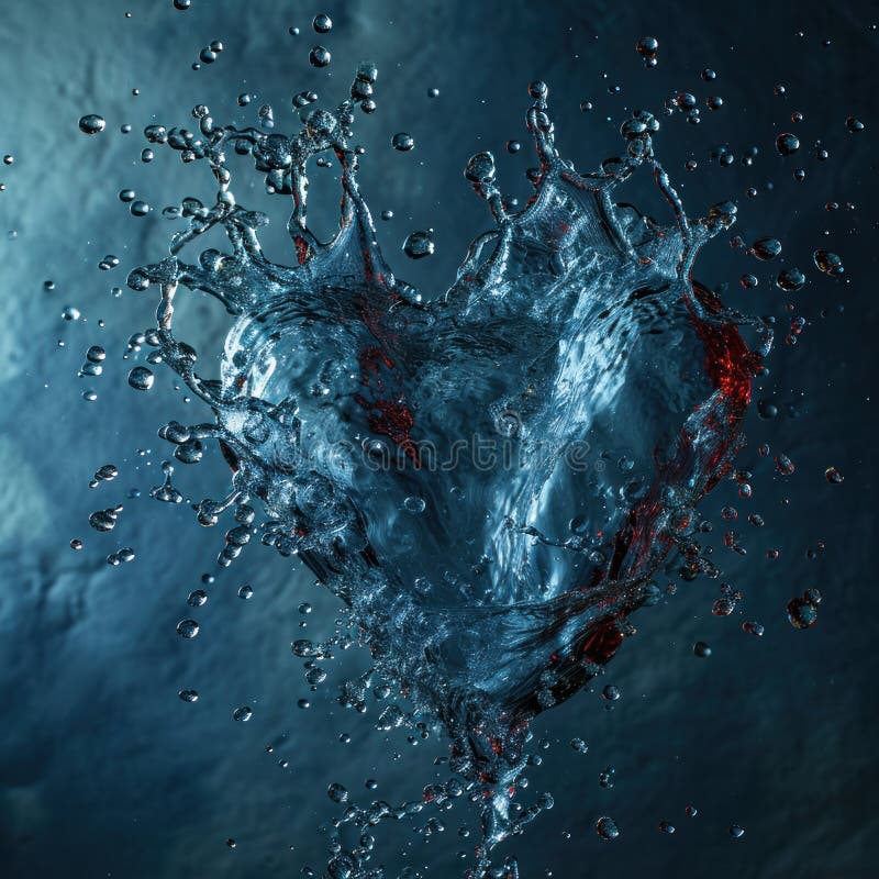 Fluid Heart - AI Generated stock illustration. Illustration of ...