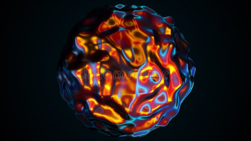 Fluid Iridescent Blob with a Bumpy Surface, Computer Generated, 3d ...