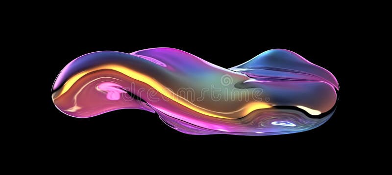 Abstract Iridescent Blob stock illustration. Illustration of flow ...