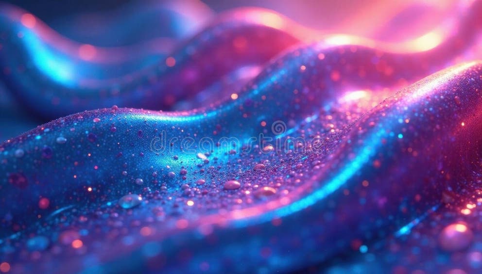 Fluid Iridescent Holographic Pattern, Dynamic Abstract Design, Graphic ...