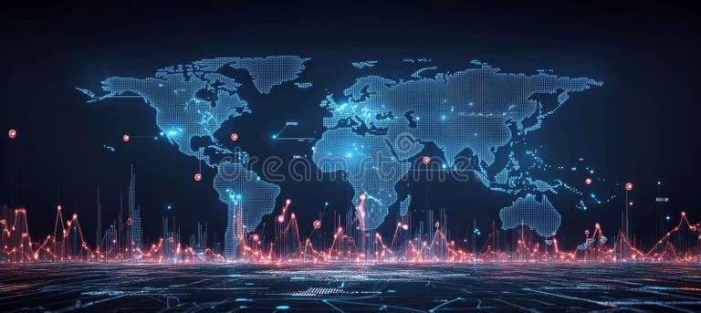 Fluid Line Graphs, Data Points, Global Connectivity Data Visualization ...