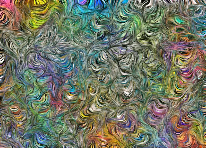 Fluid Lines Blue Red Brown Purple Green Texture, Hypnotic Blurred ...