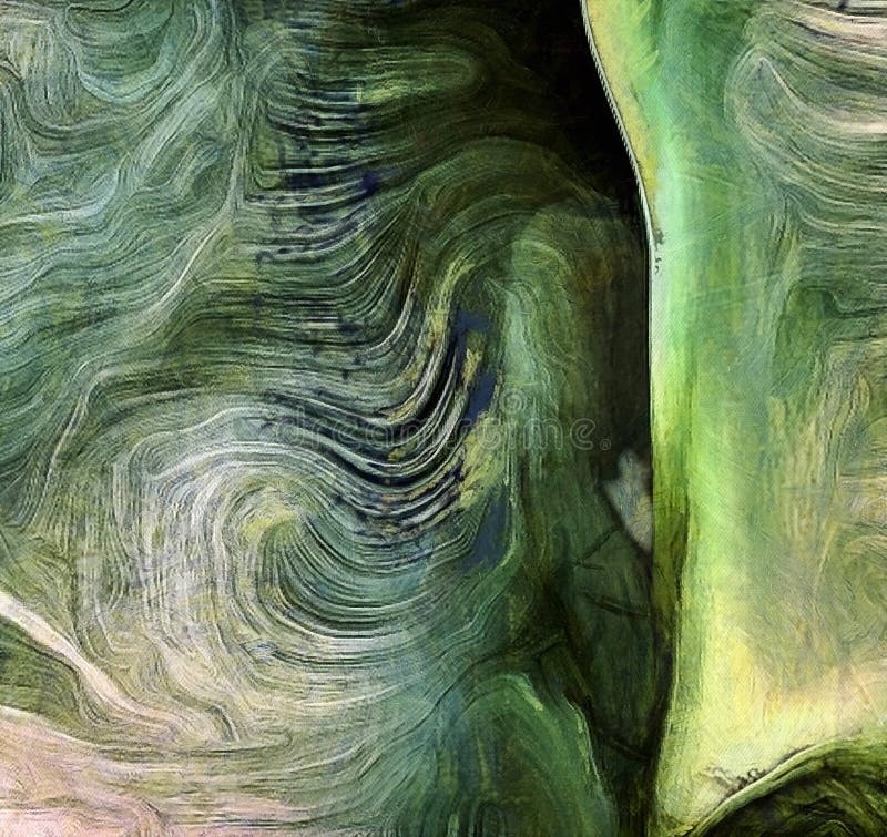 Fluid Lines of Green Colors Movement Stock Illustration - Illustration ...