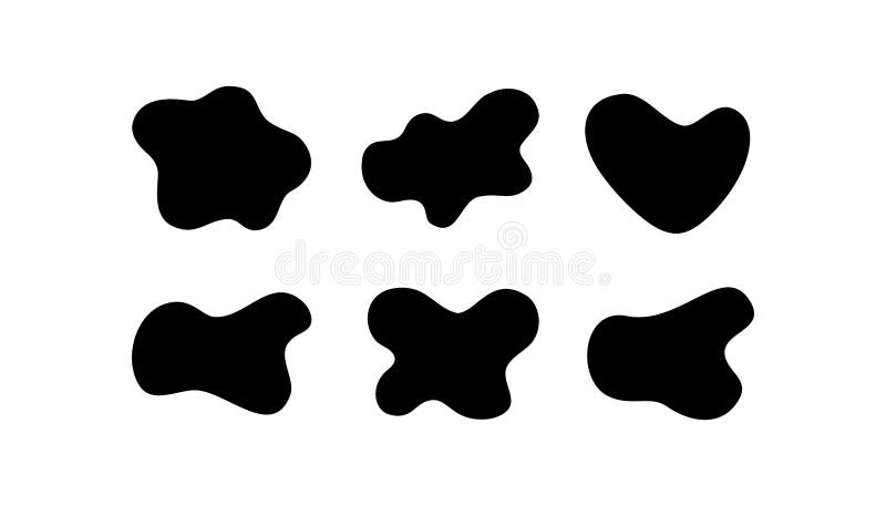 Fluid Liquid Random Organic Shapes Vector Isolated on White Background ...