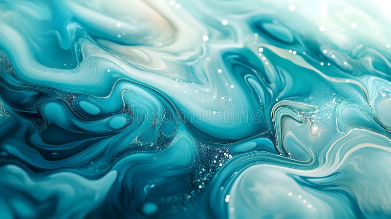 Fluid Marble Effect in Blue Shades with Smooth, Flowing Liquid Shapes ...