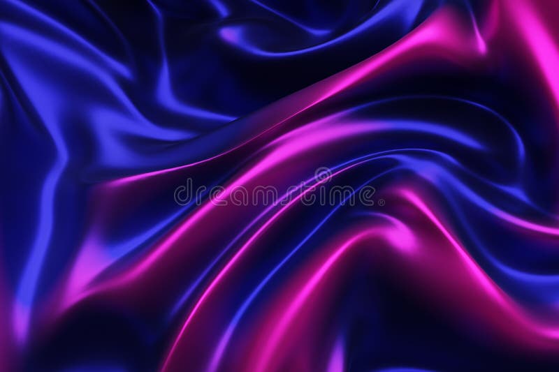 Fluid Metal Curve Shape. Purple Blue Smooth Liquid Waves Stock ...