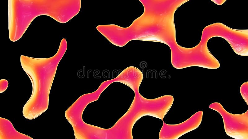 Fluid Metallic Drops Y2k Reddish Background. Dynamic Iridescent ...