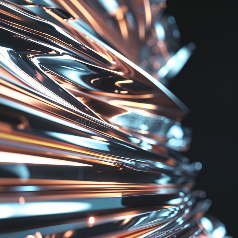 Fluid Metallic Drops Y2k Orange Background. Dynamic Iridescent ...