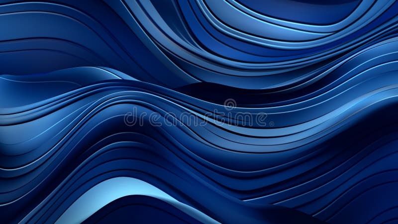 Fluid Midnight Blue and Silver Grey Waves Abstract Pattern Stock ...