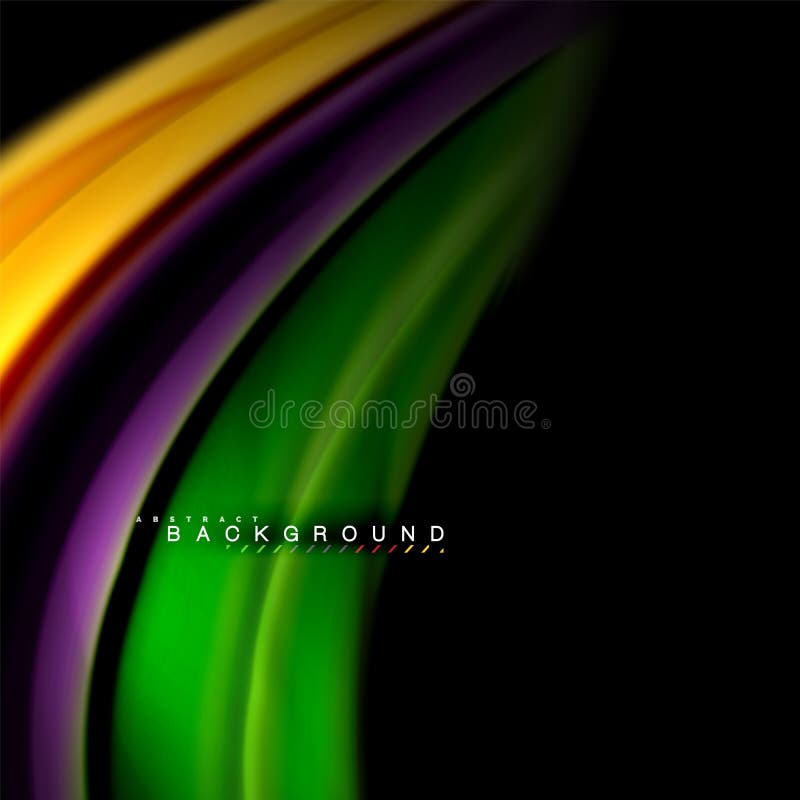 Fluid Mixing Colors Vector Wave Abstract Background Design. Colorful ...