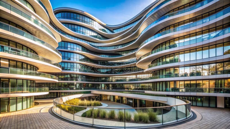 Fluid Modernist Architecture Parametric Building with Circular ...