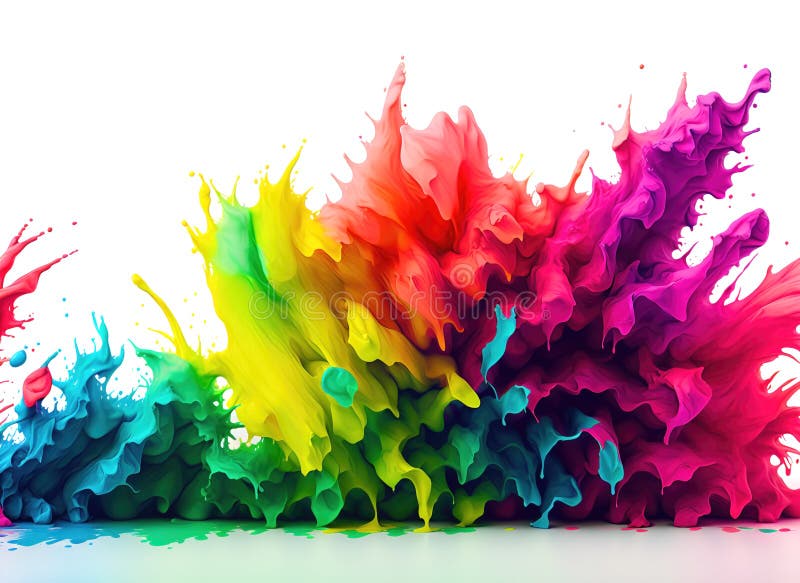 Fluid Motion Flow Explosion .Curved Wave Colorful Pattern with Paint ...