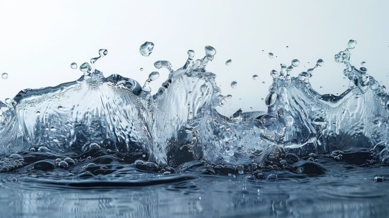 Fluid Motion: Isolated Splashing and Flowing Water on White Background ...
