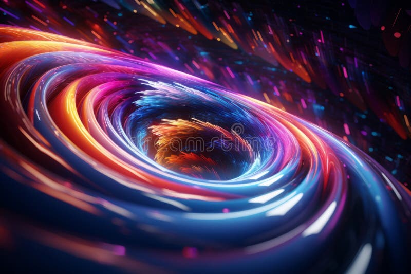 A Fluid Motion Shot of a 3D Torus Rotating Gracefully in a Colorful ...