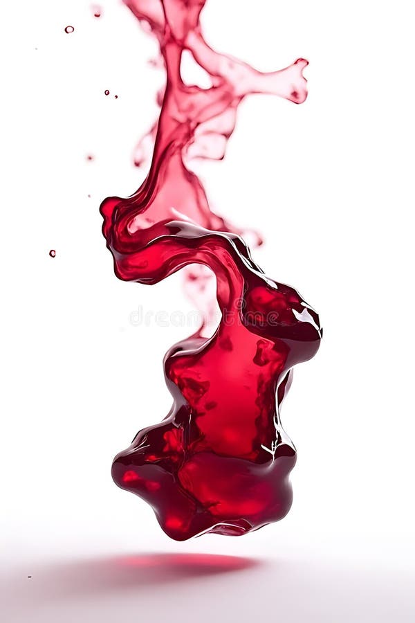 Fluid Motion of Vibrant Red Liquid Studio Abstract Art Isolated ...