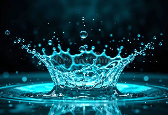 Fluid Motion of Water Splash in Still Frame Stock Illustration ...