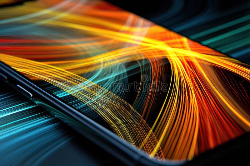 Fluid Neon Lines Create a Mesmerizing Animated Wallpaper on a Phone ...