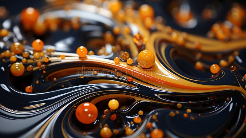 Fluid Oil Texture Vertical Flow Direction, Sharp Focus Gold Color ...