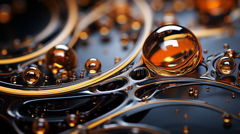 Fluid Oil Texture Vertical Flow Direction, Sharp Focus Gold Color ...