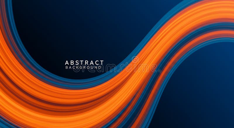 Fluid Orange and Blue Curves Sweep Across a Dark Blue Gradient ...