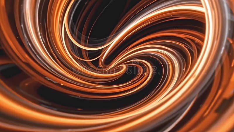 Fluid Orange and White Spiral Lines Merging and Diverging, Smooth ...