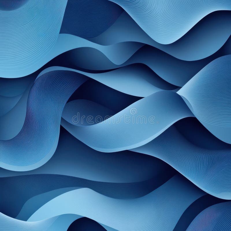 Fluid Organic Wave Pattern with Soft Blue Gradients Showcasing Modern ...