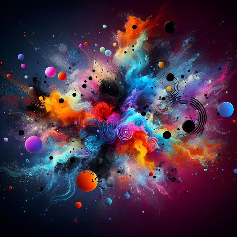 Fluid Paint Rainbow Splash Abstract Bright Colourful Exploding ...