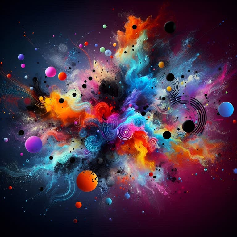 Fluid Paint Rainbow Splash Abstract Bright Colourful Exploding ...