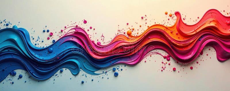 Fluid Paint Strokes, Embedded Musical Notation , Art, Dynamic Background, Graphic Stock ...