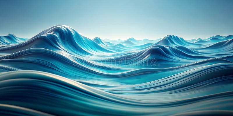 Fluid Pattern of Ocean Waves in Minimalist Geometric Shape AI-Generated ...
