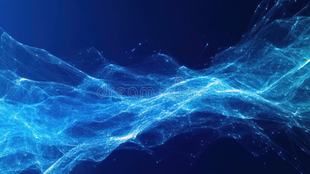 Fluid Patterns of Light in a Deep Blue Abstract Art Design and ...